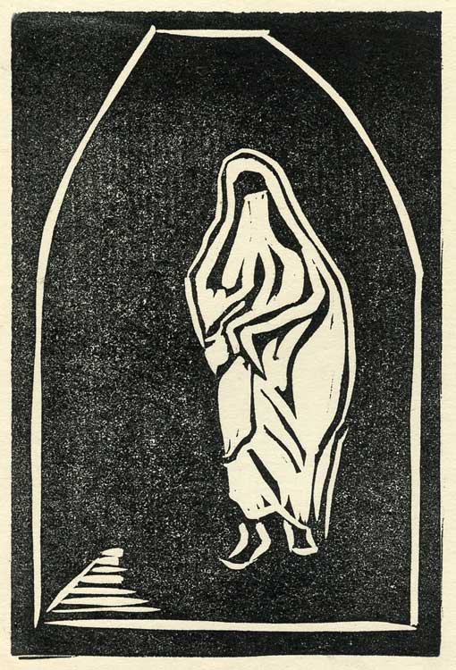 Prints. Linocuts. Shrouded Figure